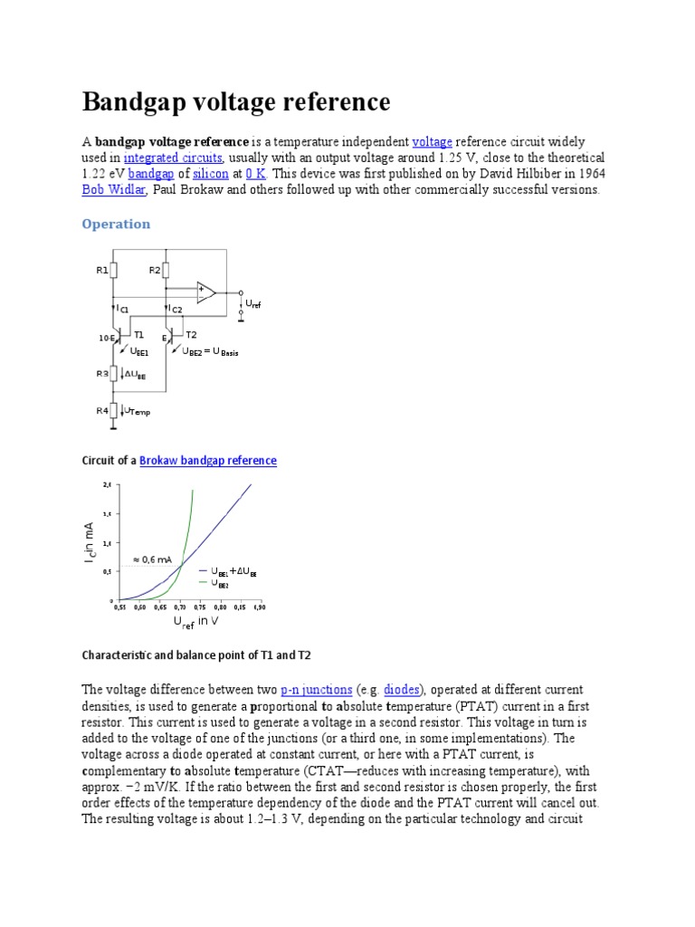 Bandgap Voltage Reference | PDF