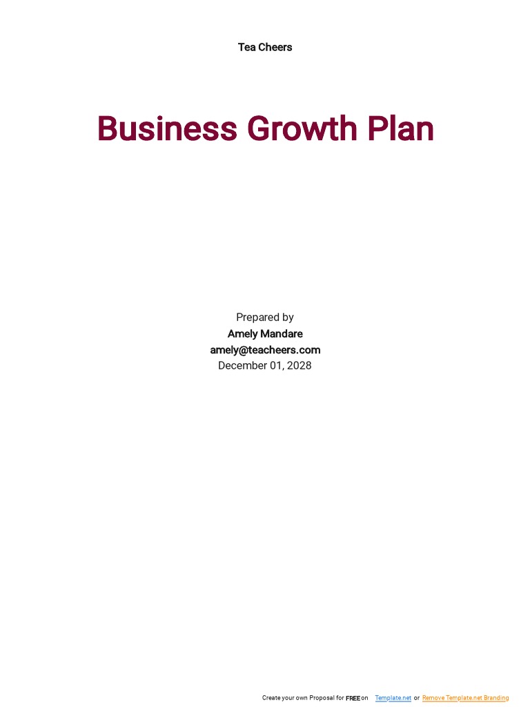 Business Growth Plan Template | PDF | Economies | Corporations