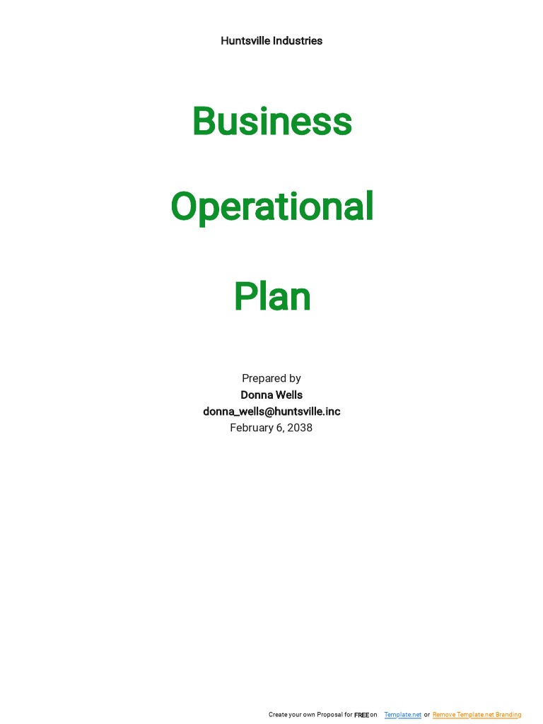 Free Business Operational Plan Template | PDF | Sales | Recruitment