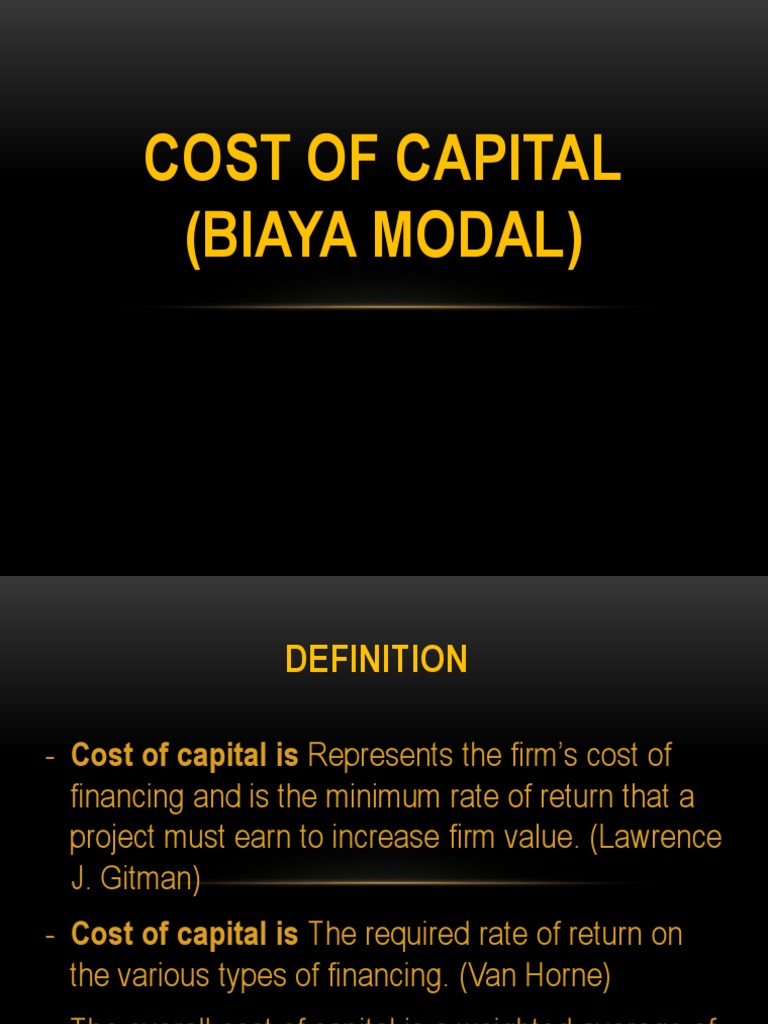 BIAYA MODAL Compressed | PDF | Cost Of Capital | Financial Capital