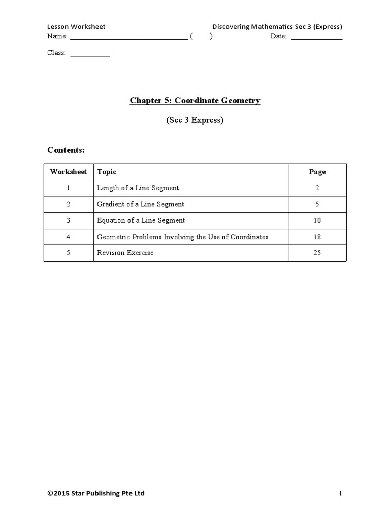 Chapter 5 Coordinate Geometry | PDF | Triangle | Slope