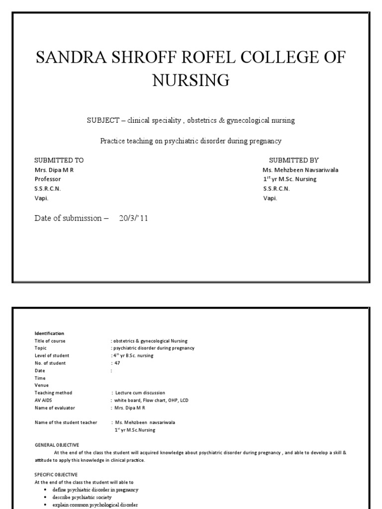 Sandra Shroff Rofel College of Nursing | PDF | Psychiatry Related ...