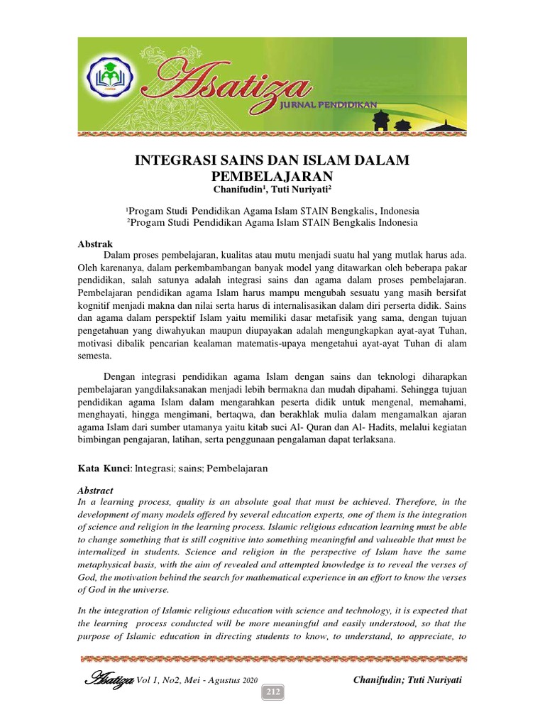 Integrasi Sains Dan Islam Dalam Pembelaj 7d25e5b8 | PDF