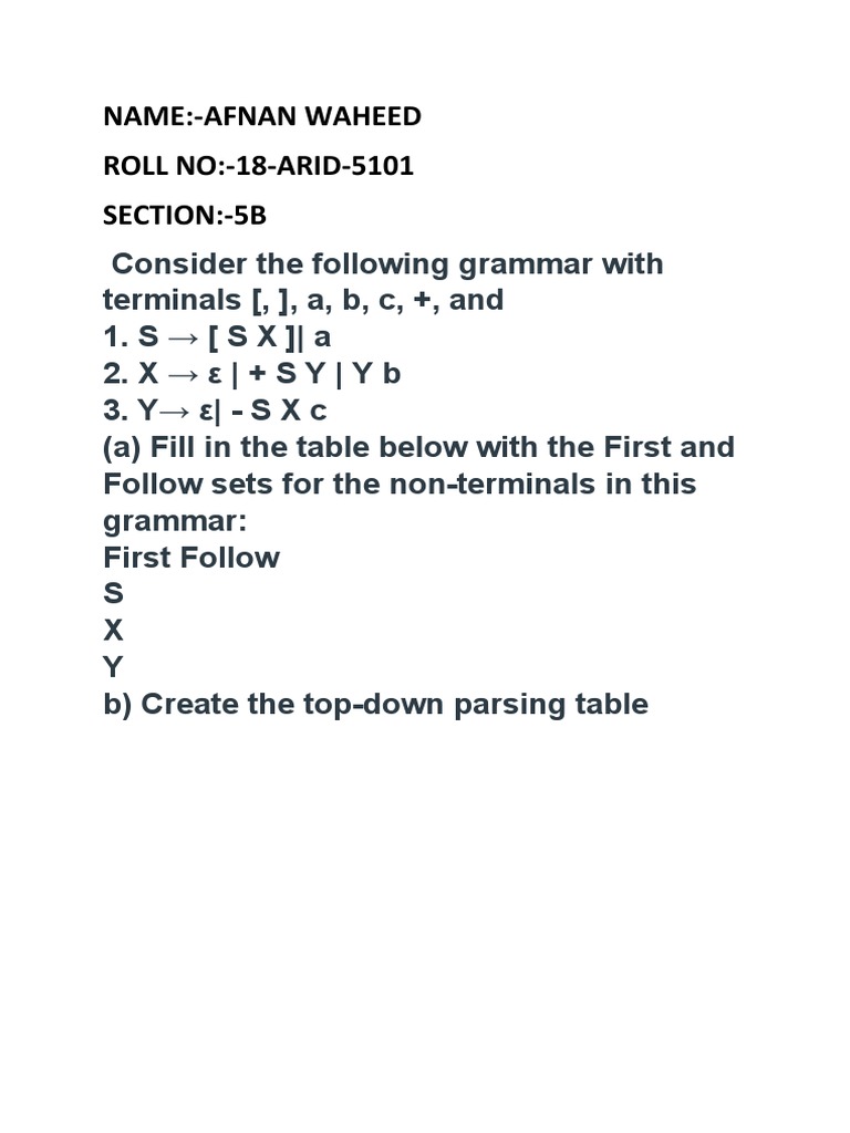Compiler Construction Assignment 5 | PDF Compiler Construction Assignment 5 | PDF