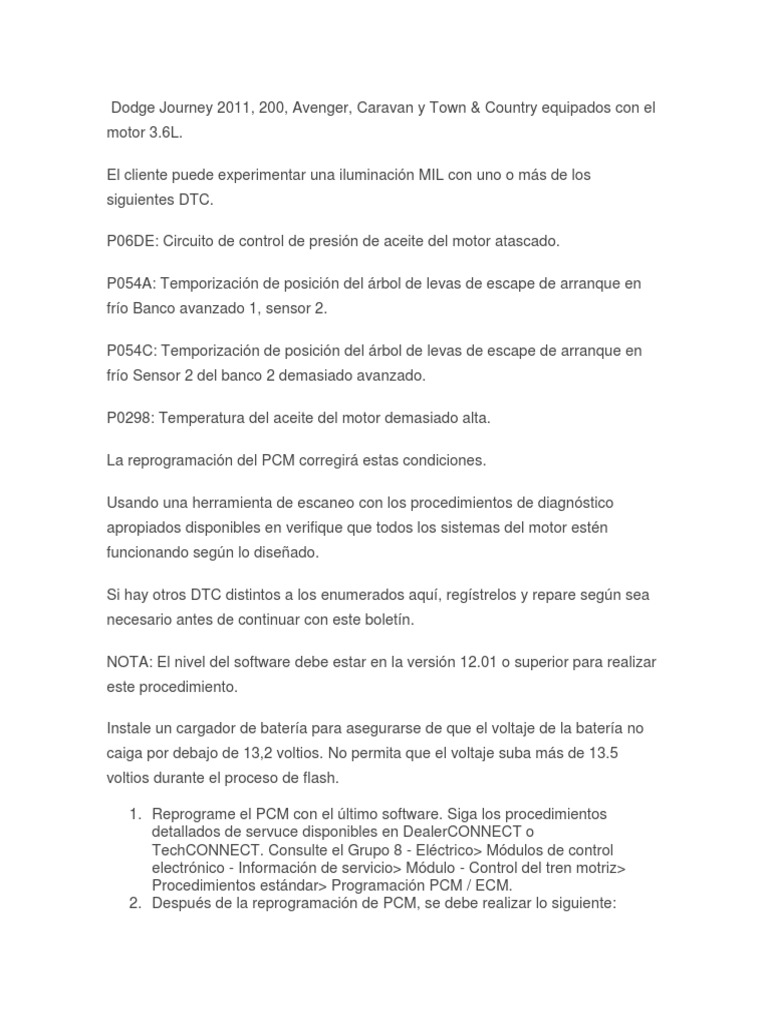 3.6 DTC P06de-P054a-P0298-P054c | PDF