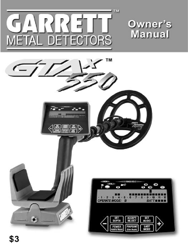 Garrett GTAx 550 Metal Detector Manual | PDF | Metal Detector | Headphones