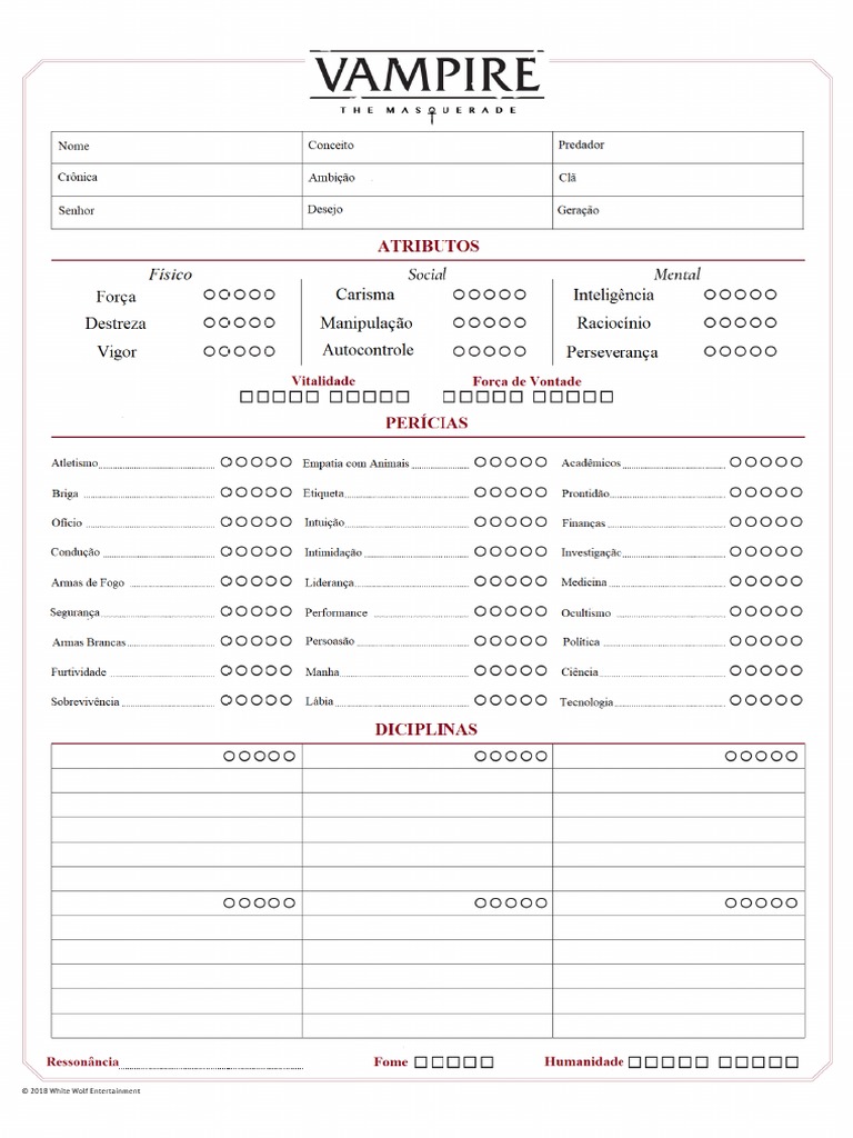 Ficha v5 - PT-BR v.2 | PDF