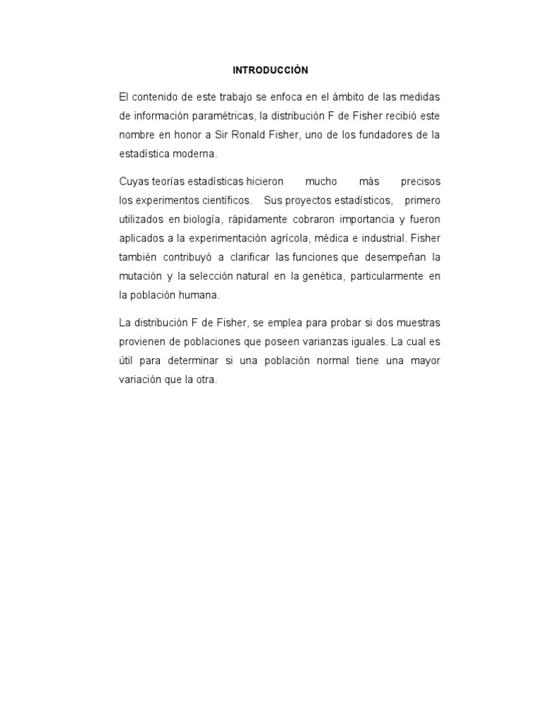 DISTRIBUCION F de FISHER | PDF | Función de densidad de probabilidad ...