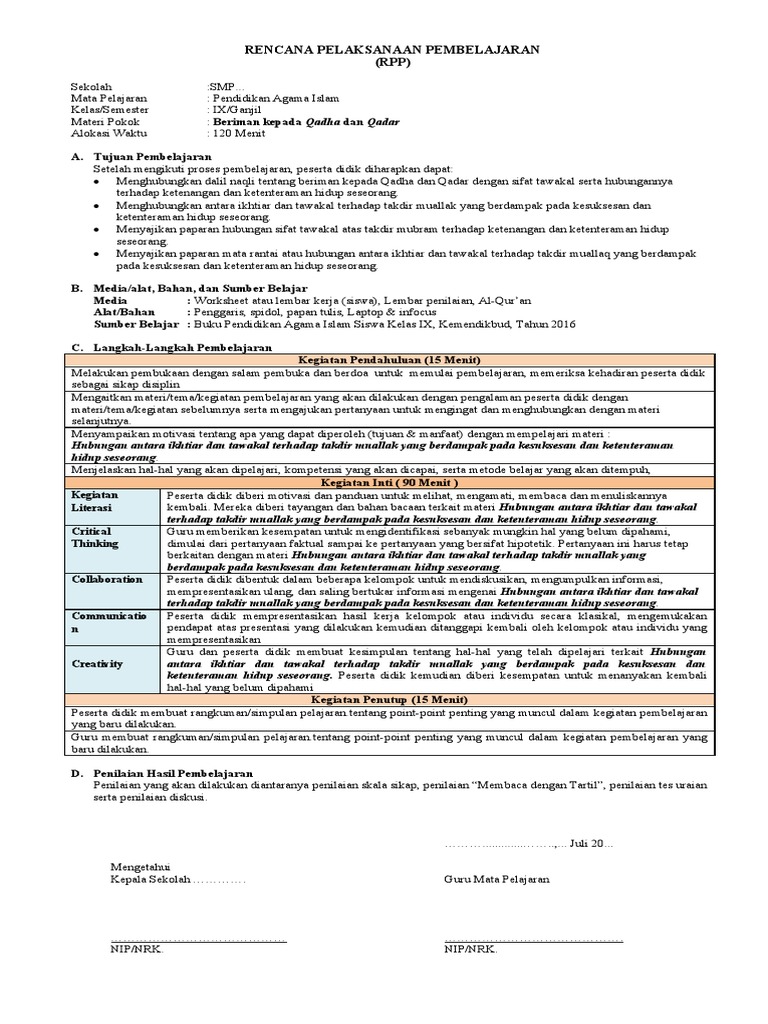 RPP 4 | PDF | Karier & Perkembangan | Kesehatan Holistik