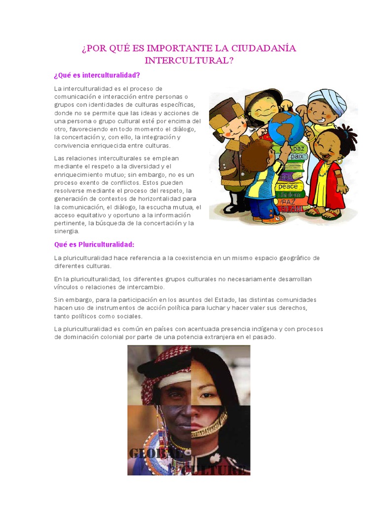 Por Qué Es Importante La Ciudadanía Intercultural | PDF