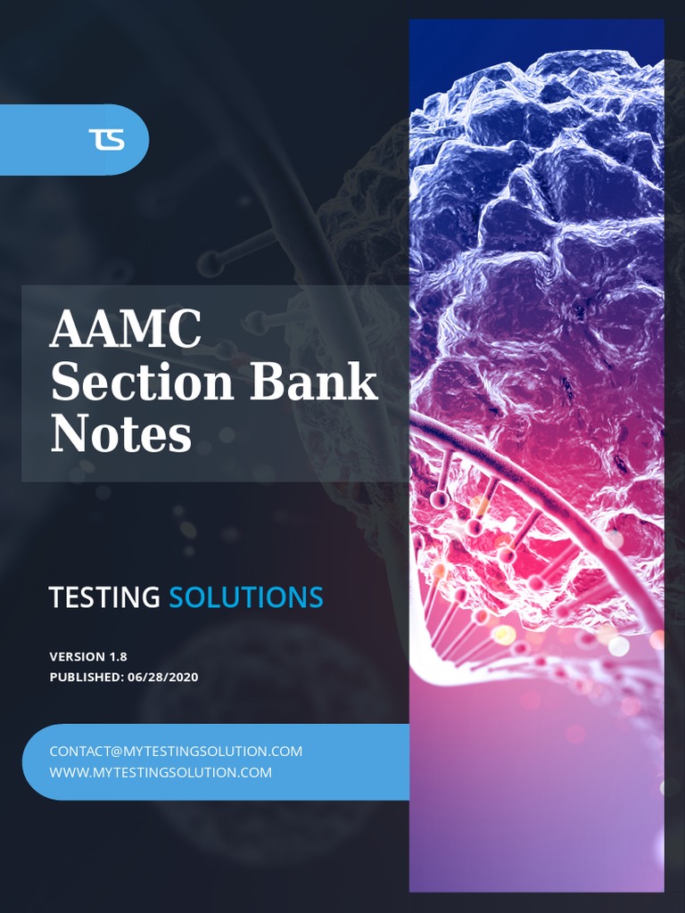 Testing Solutions Section Bank Notes V1.8 | PDF | Amino Acid | Cysteine