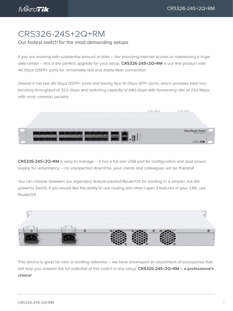 CRS326-24S+2Q+RM: Our Fastest Switch For The Most Demanding Setups ...