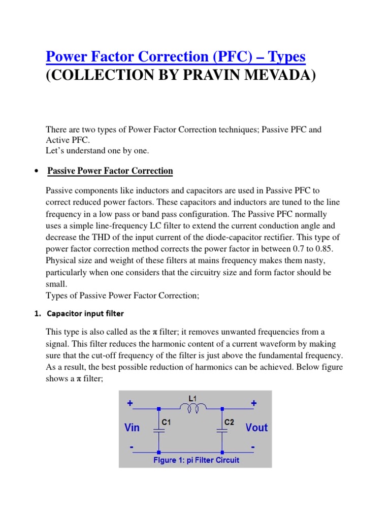 Power Factor Correction Types | PDF | Rectifier | Electronic Filter