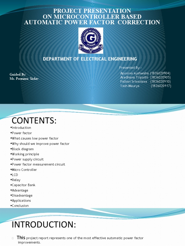 Automatic Power Factor Correction Using a Microcontroller Controlled Capacitor Bank | PDF ...