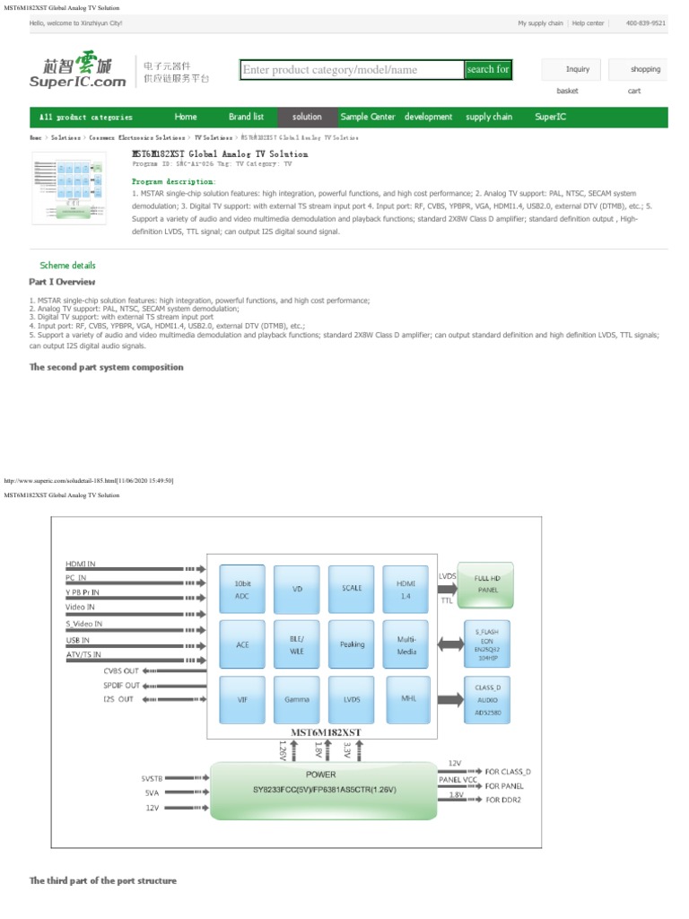 MST6M182XST Global Analog TV Solution | PDF | Information And Communications Technology ...