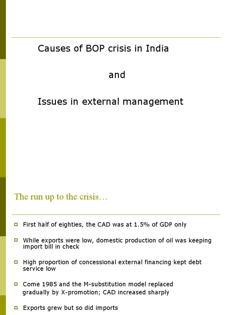 BoP Crisis India and External Policy Issues | PDF | Reserve Bank Of ...