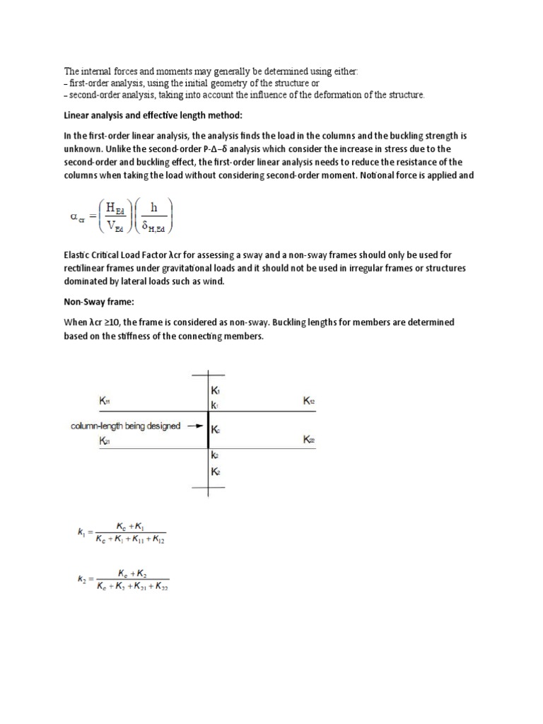 Linear Analysis and Effective Length Method | PDF | Buckling | Strength ...