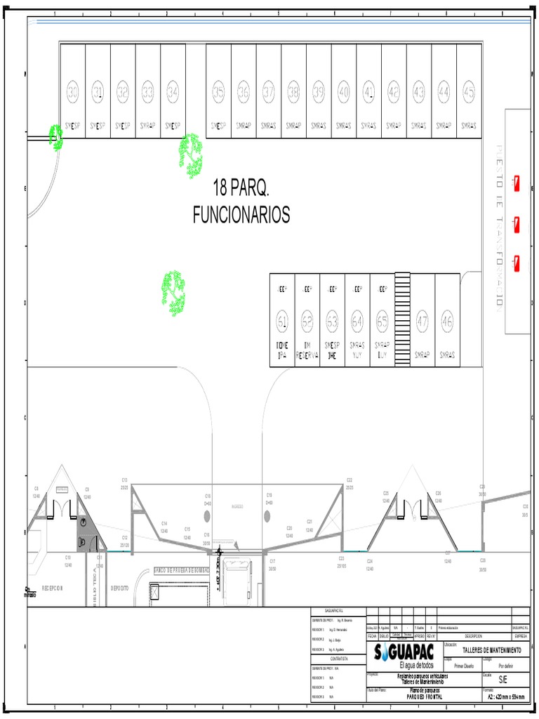 Plano Parqueo Frontal - Replanteo de Parqueos | PDF