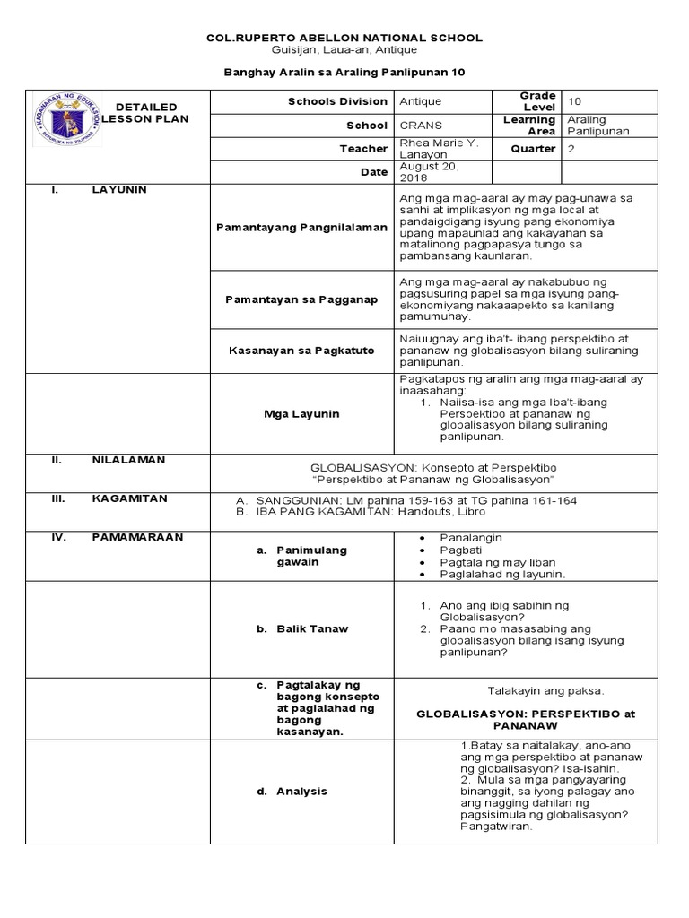 Daily Lesson Plan Grade 10 New | PDF