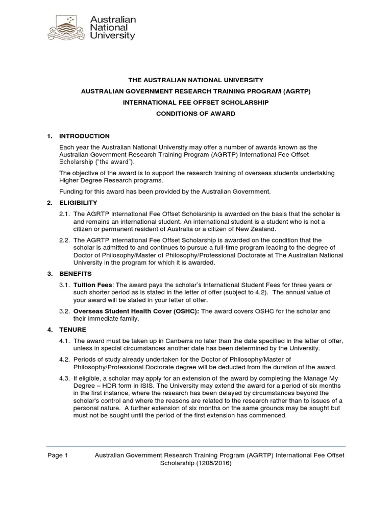 The Australian National University Australian Government Research ...