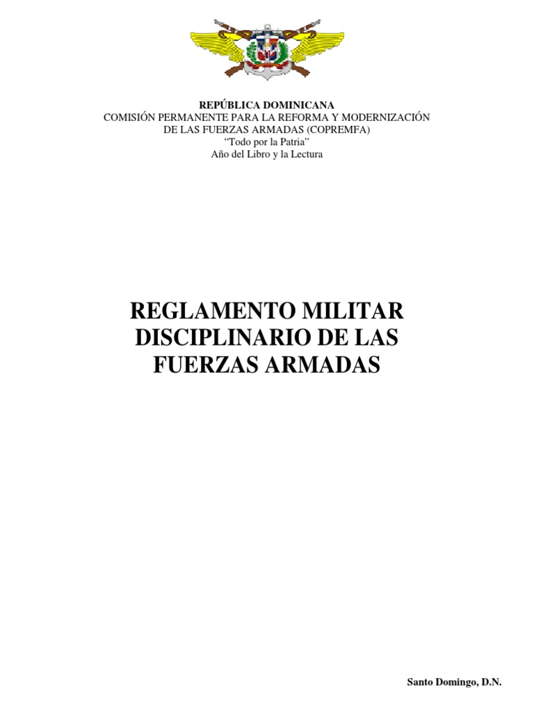 Reglamento Militar Disciplinario de Las Fuerzas Armadas. | PDF | Disciplinas | Acoso sexual