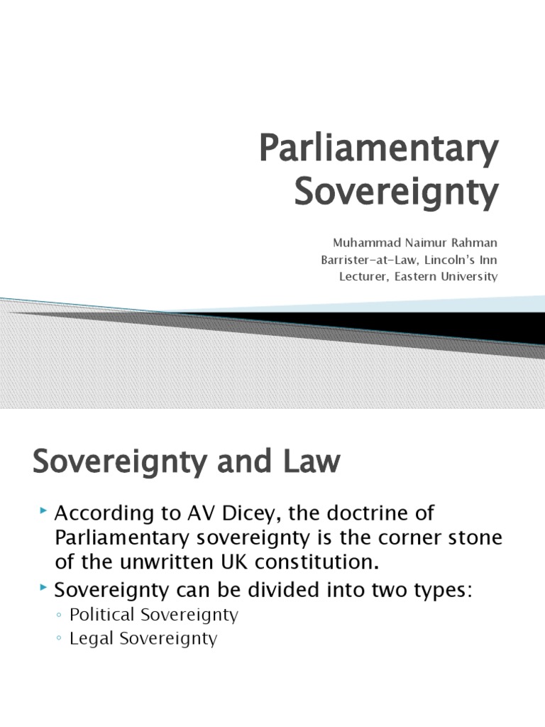 Understanding UK Parliamentary Sovereignty | PDF | Bill (Law) | Act Of ...