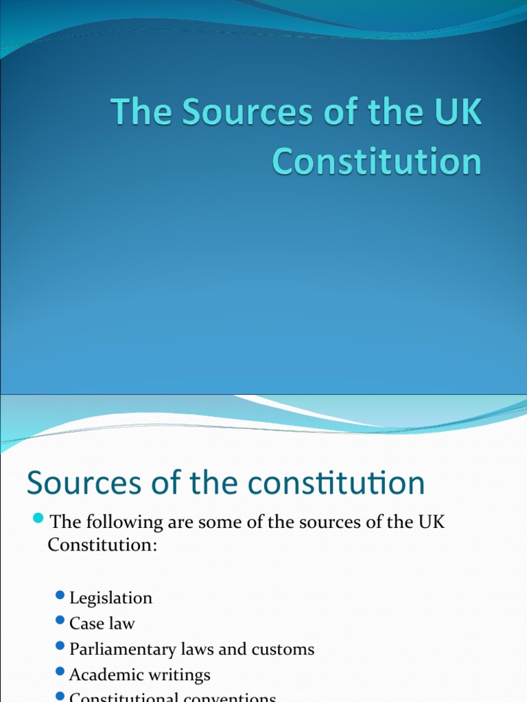 Sources of The UK Constitution | Download Free PDF | Precedent ...