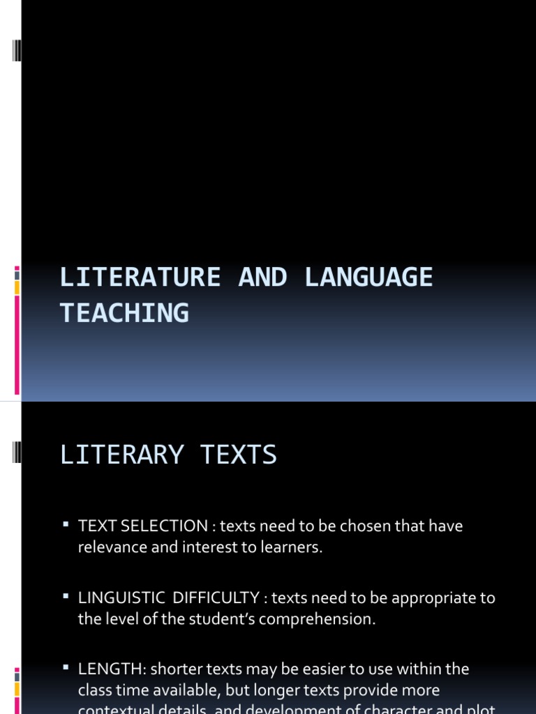 Literature and Language Teaching | PDF | Learning | Reading Comprehension