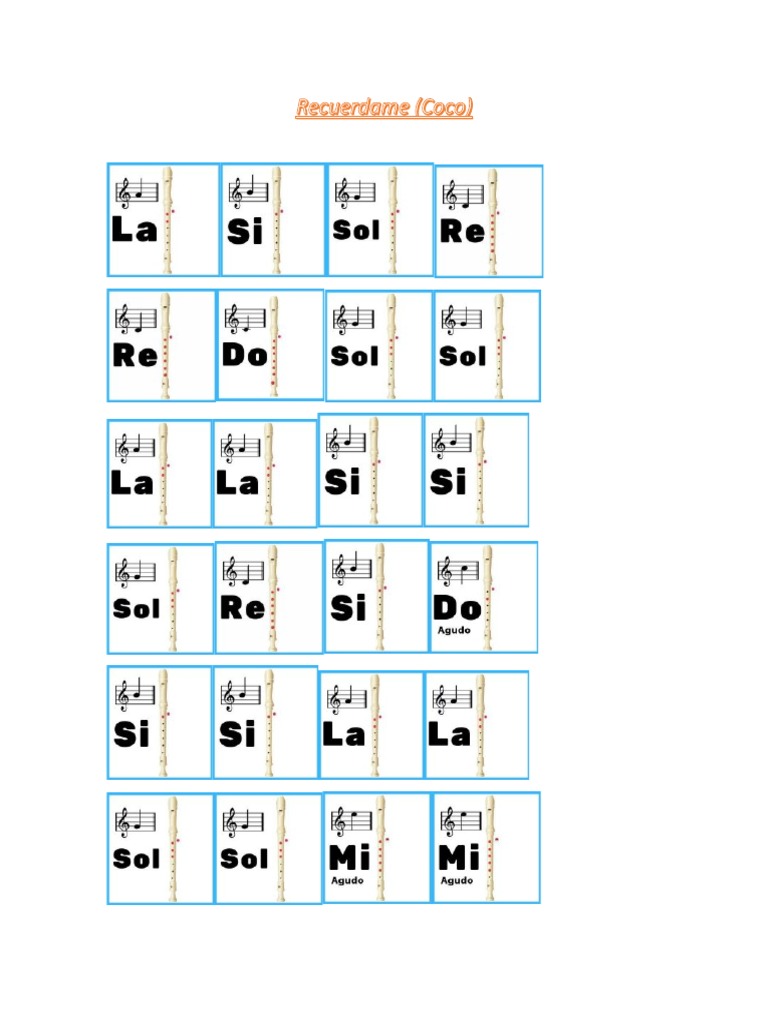 Recuerdame (Coco) Flauta Dulce | PDF