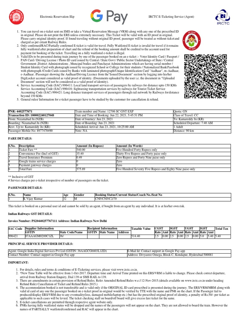 E-Ticketing Guidelines for Train Travel | PDF | Identity Document ...