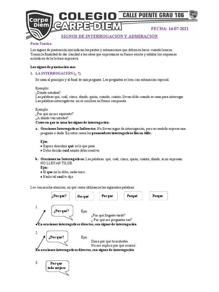 Signos de Interrogación y Admiración | PDF | Puntuación | Oración