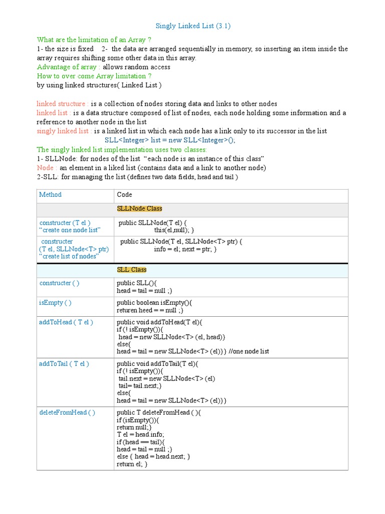 SLL vs Array: Data Structure Insights | PDF | Array Data Structure ...