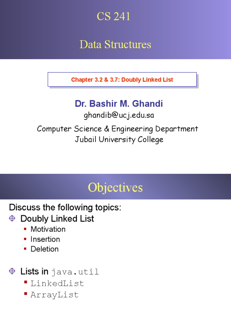 CS 241 Data Structures: Dr. Bashir M. Ghandi | PDF | Array Data Structure | Data Management