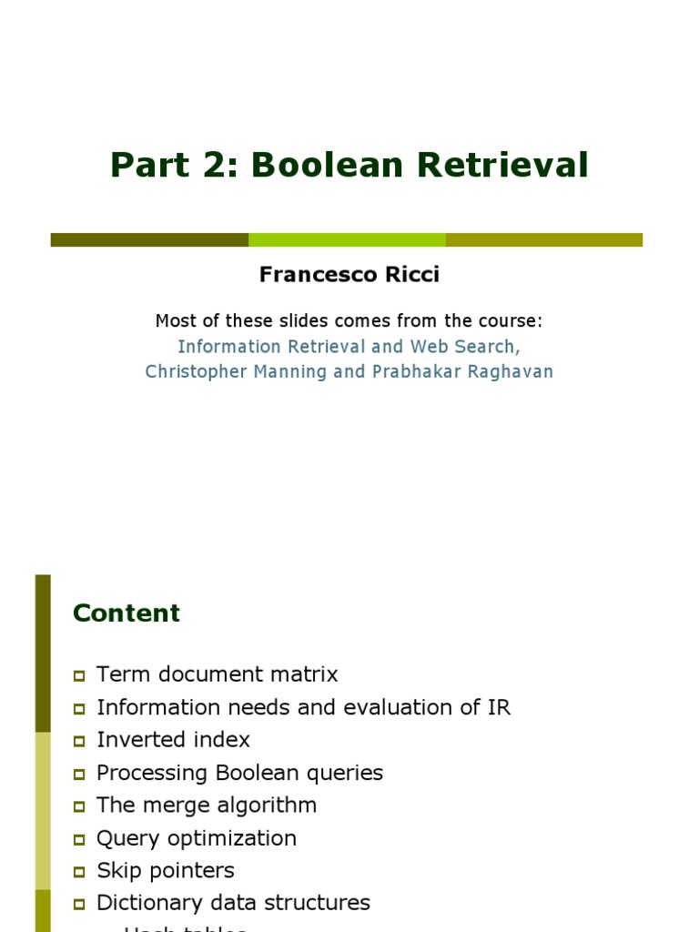 02 Boolean Retrieval | PDF | Search Engine Indexing | Relevance