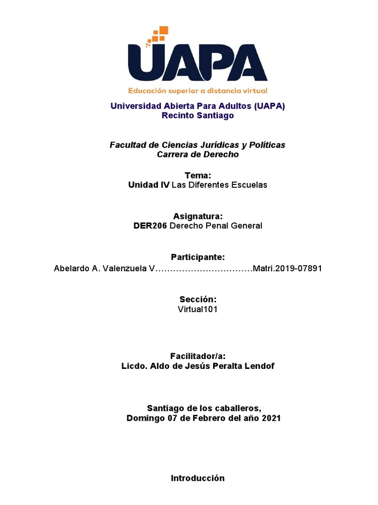 Tarea 4 de Derecho Penal General | PDF | Derecho penal | Caso de ley