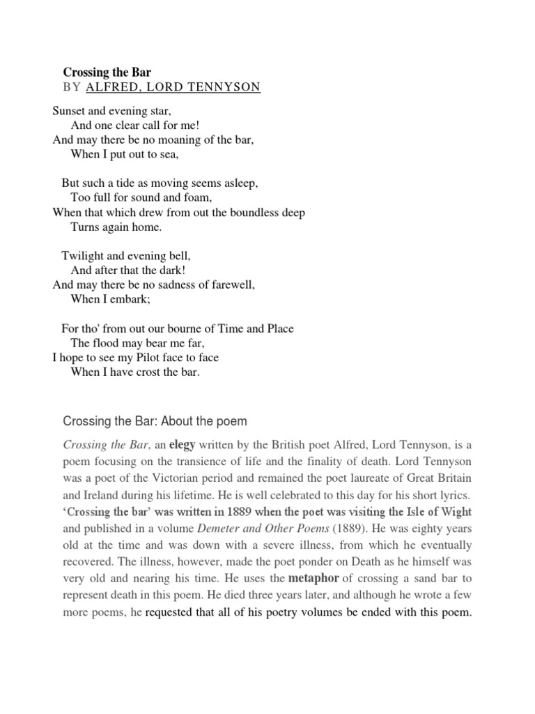 Tennyson's Elegy on Death | PDF | Poetry
