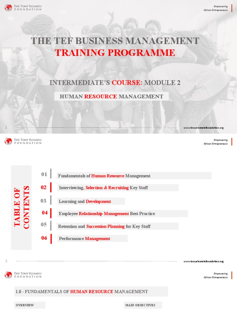 The Tef Business Management: Training Programme | PDF | Human Resource ...