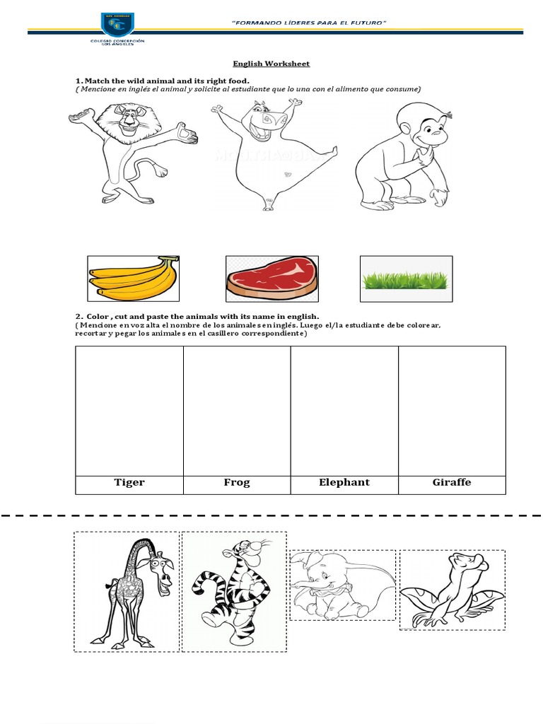 Actividades de animales salvajes en inglés | PDF