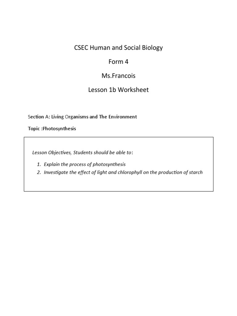 HSB Worksheet | PDF