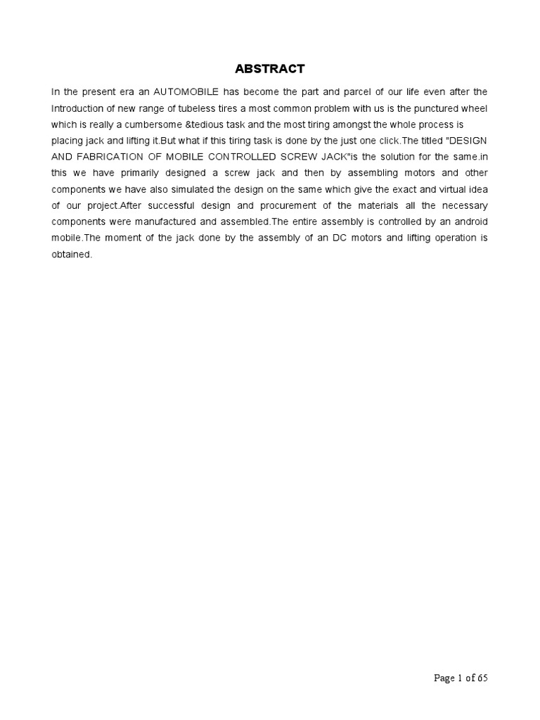 App Controlled Screwjack Document | PDF | Electric Motor | Machines