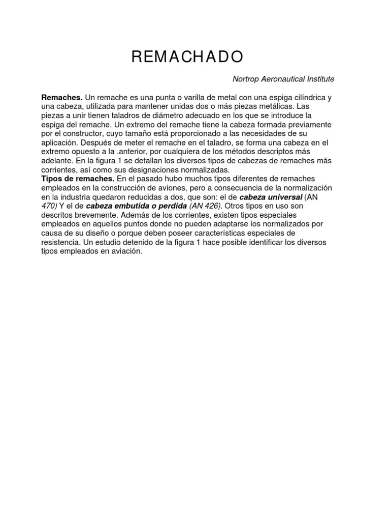 Tipos de Remaches, Como Remachar | PDF | Perforar | Aluminio
