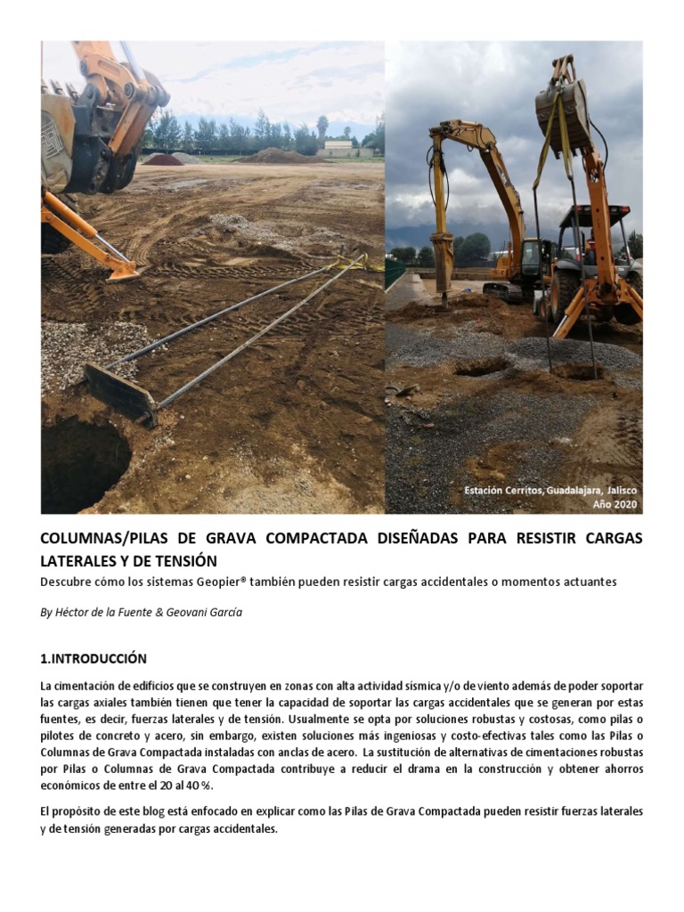 Columnas/Pilas de Grava Compactada Ante Cargas Laterales y Tensión ...