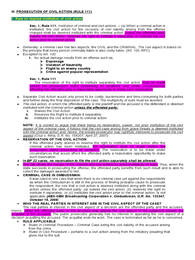 WEEK 3 - Prosecution of Civil Action | PDF | Prosecutor | Lawsuit