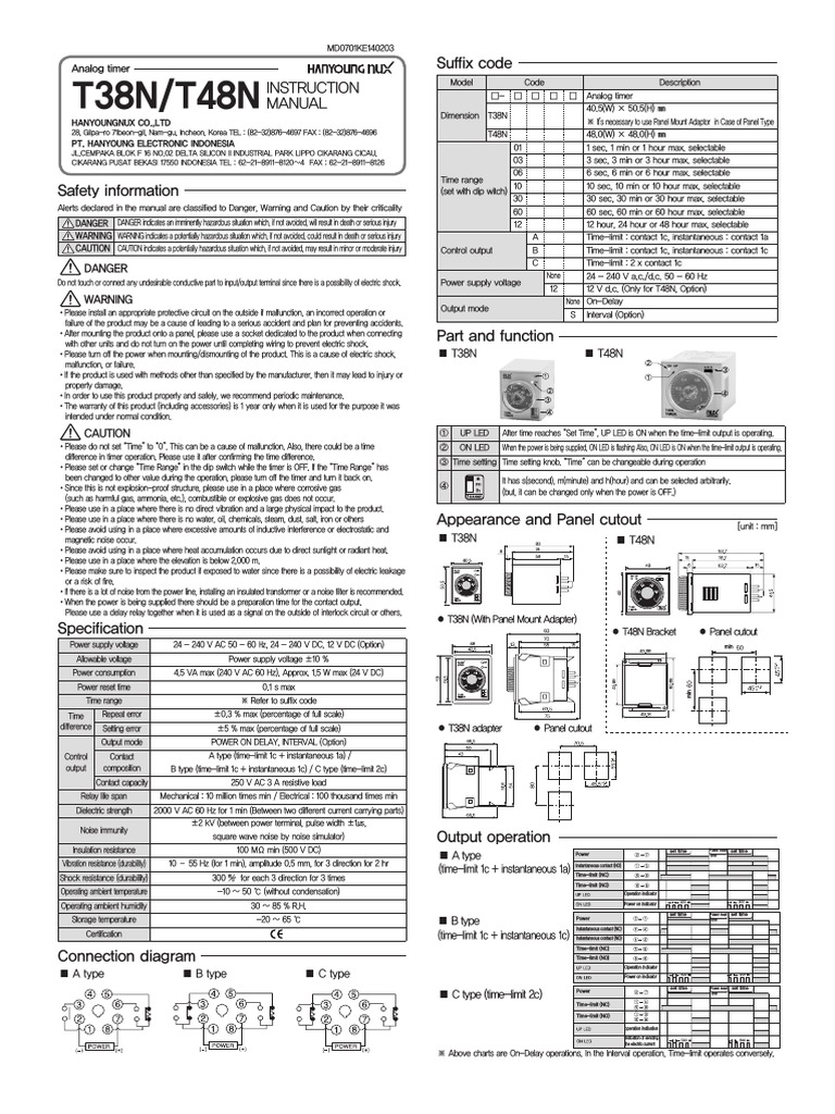 T38N/T48N: Suffix Code Instruction Manual | PDF | Power Supply ...