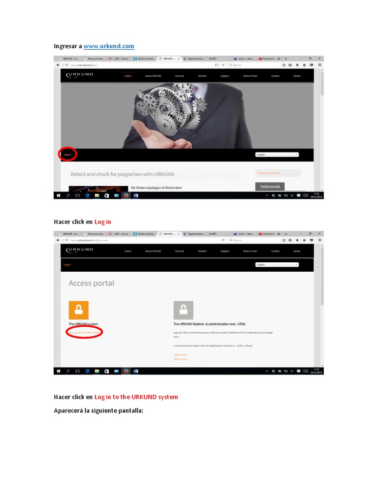 Manual Acceso Urkund | PDF