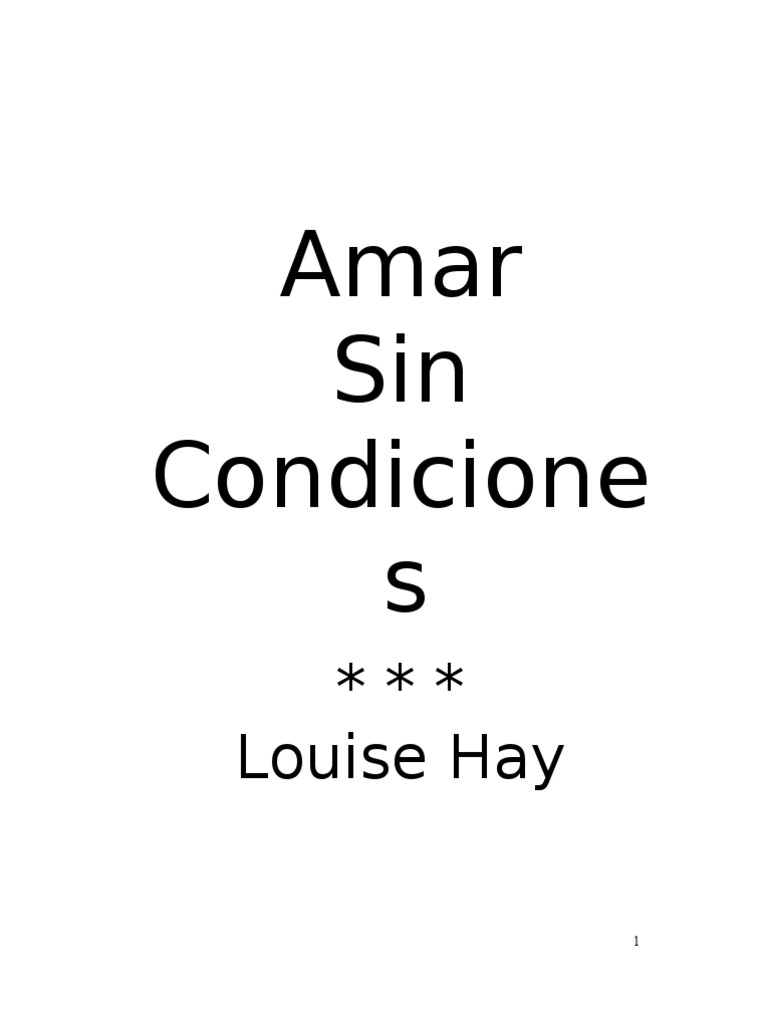 Amar Sin Condiciones - Louise Hay | PDF | Amor | Karma