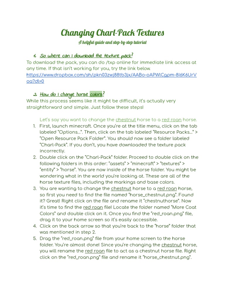 Guide To Changing Textures in Minecraft | PDF | Software | Computing