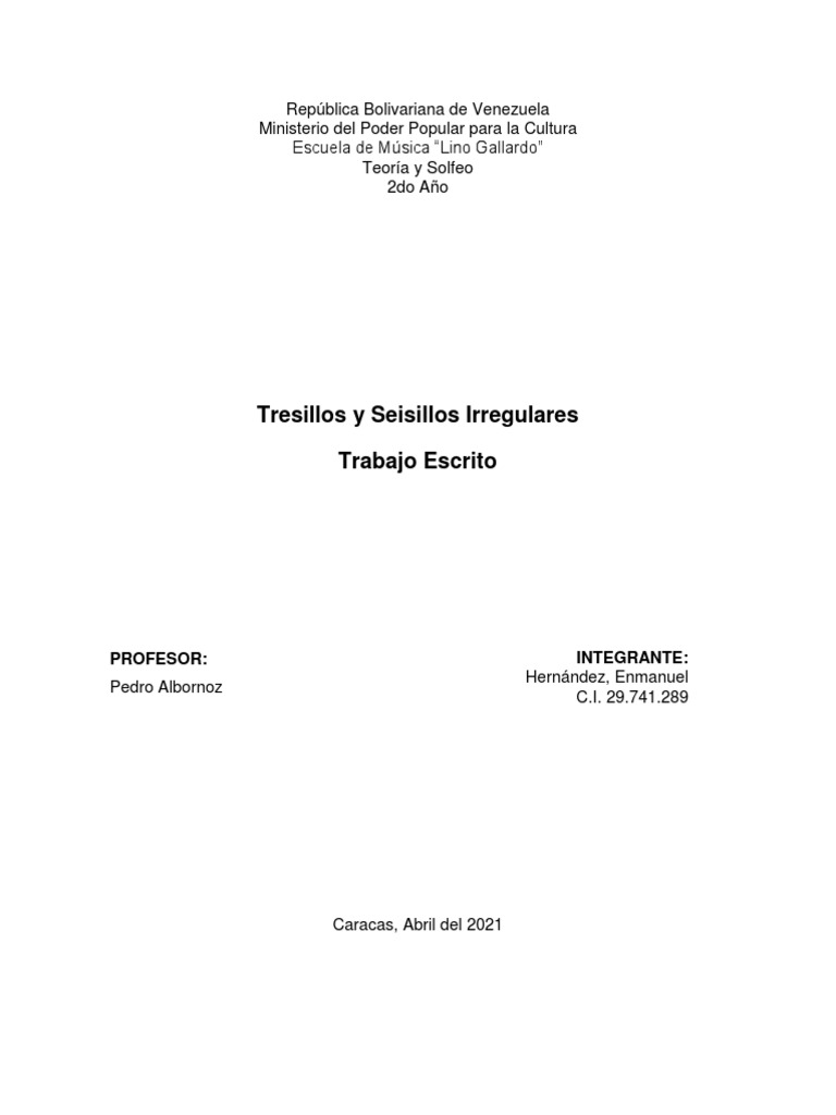 Tresillos y Seisillos | PDF | Teoría musical | Notación musical