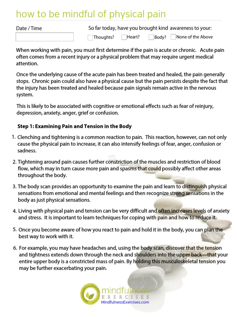 Mindfulness Techniques for Pain Relief | PDF | Pain | Mindfulness