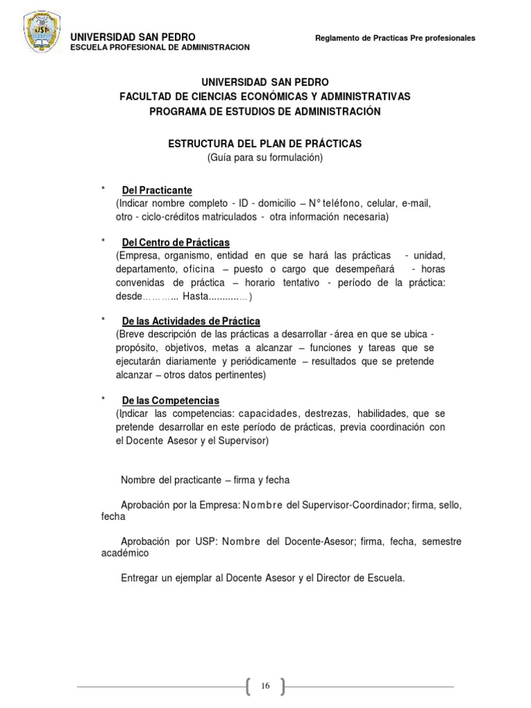 Esquema Plan de Prácticas | PDF